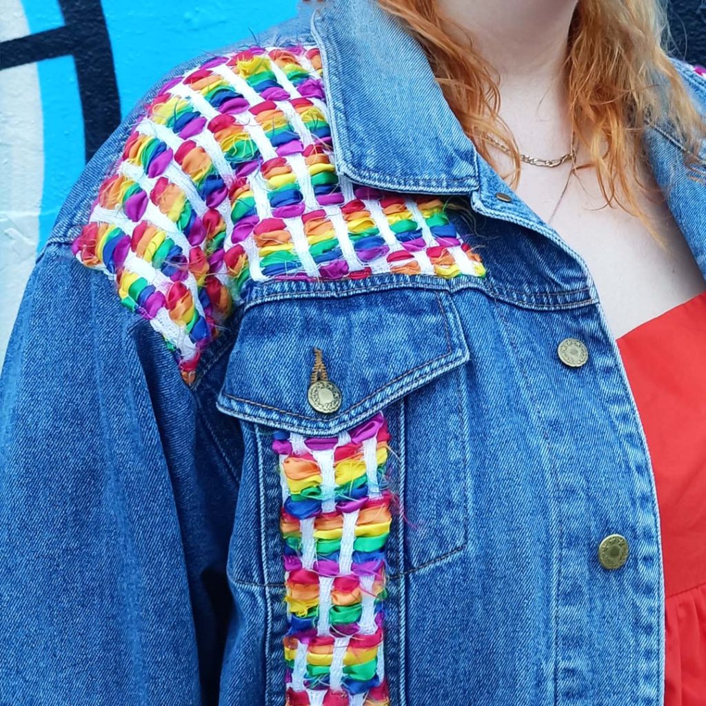 Upcycled Bespoke Pride rainbow Denim Jacket - Ashley Jess Knight